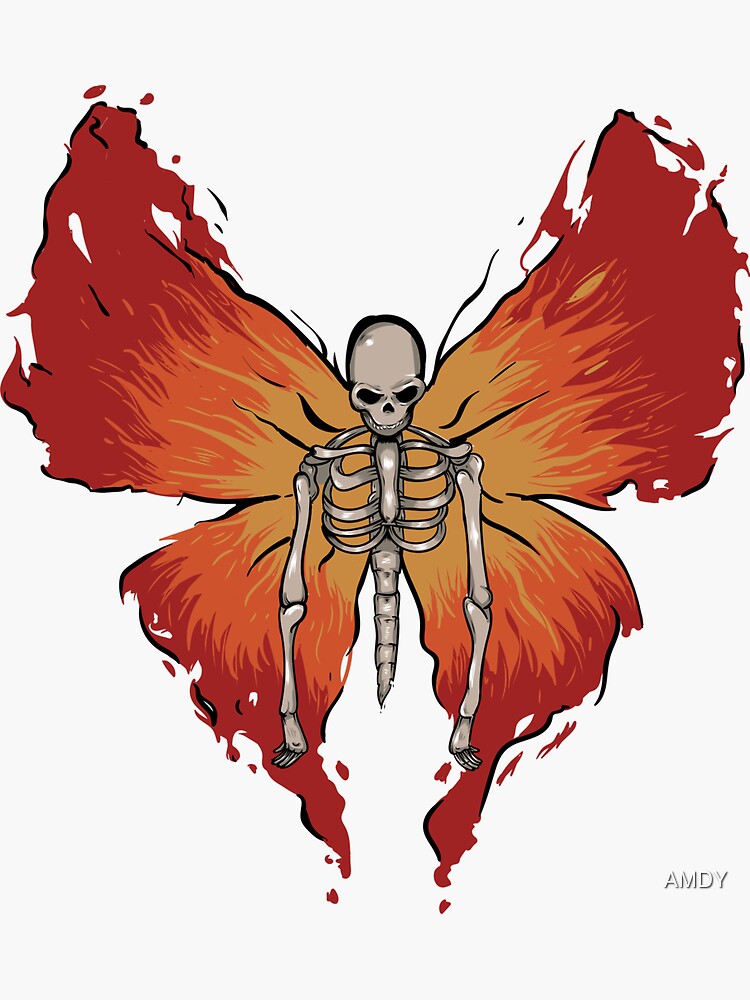 "Skeleton Butterfly" Sticker for Sale by AMDY | Redbubble