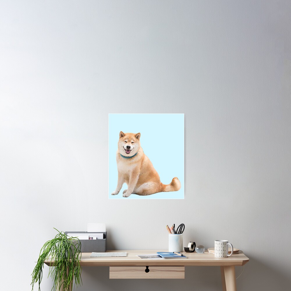 "Happy Shibe" Poster for Sale by Elisecv | Redbubble