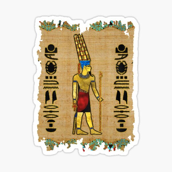 "Egyptian Amun Ra - Amun Re Ornament on papyrus " Sticker by Nartissima ...