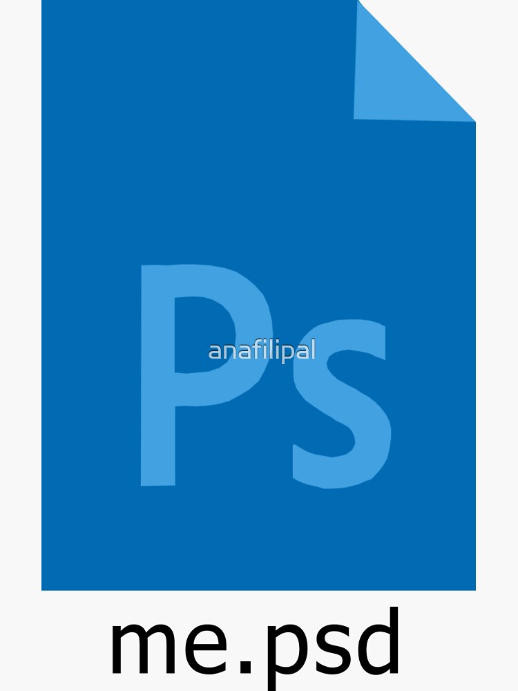"me.psd - Photoshop File Design" Sticker for Sale by anafilipal | Redbubble