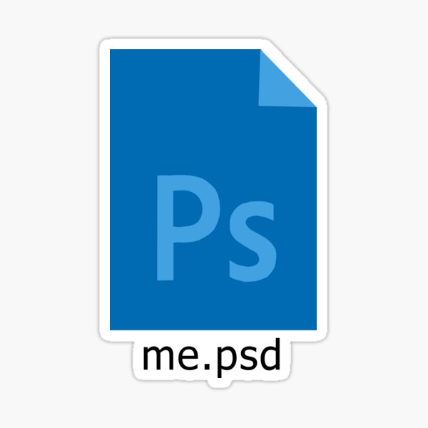 "me.psd - Photoshop File Design" Sticker for Sale by anafilipal | Redbubble