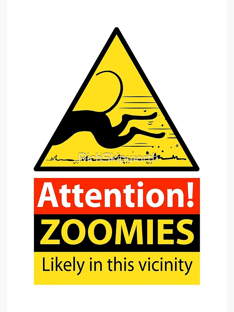 "Zoomies hazard sign" Art Print for Sale by RichSkipworth | Redbubble