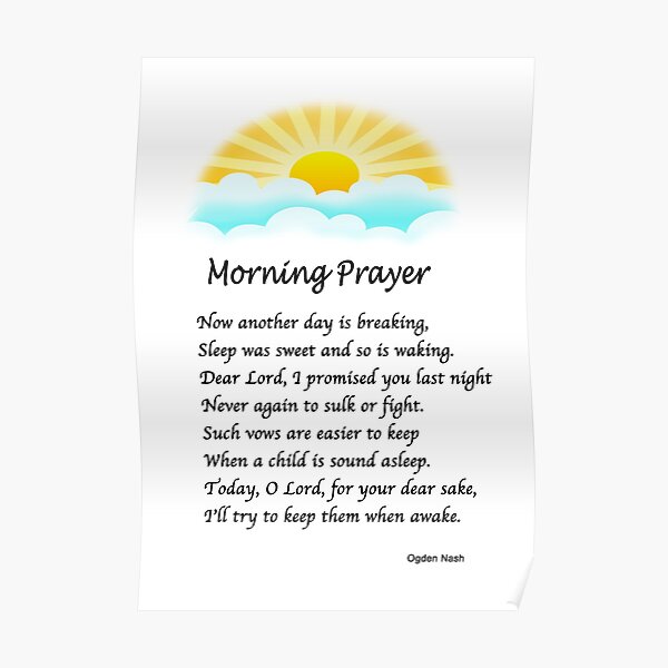 "Morning Prayer Poem" by AM Santos | Redbubble