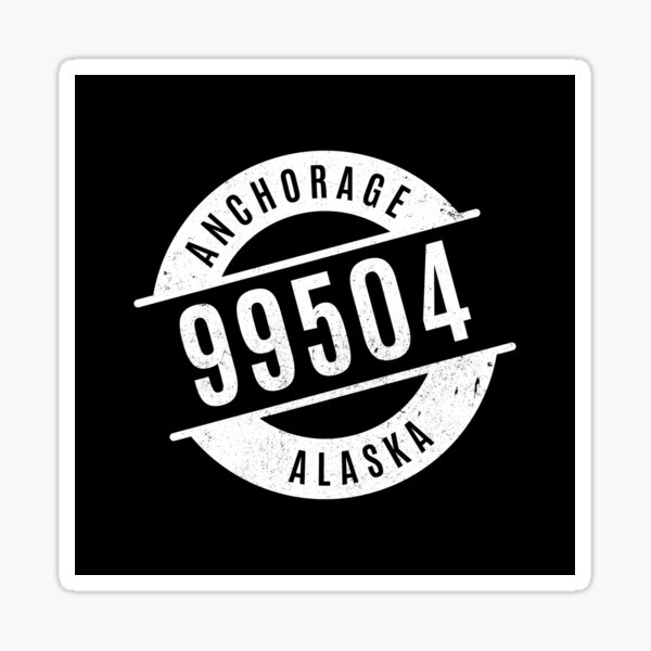 "Anchorage Alaska 99504 Zip Code " Sticker by creativecurly | Redbubble