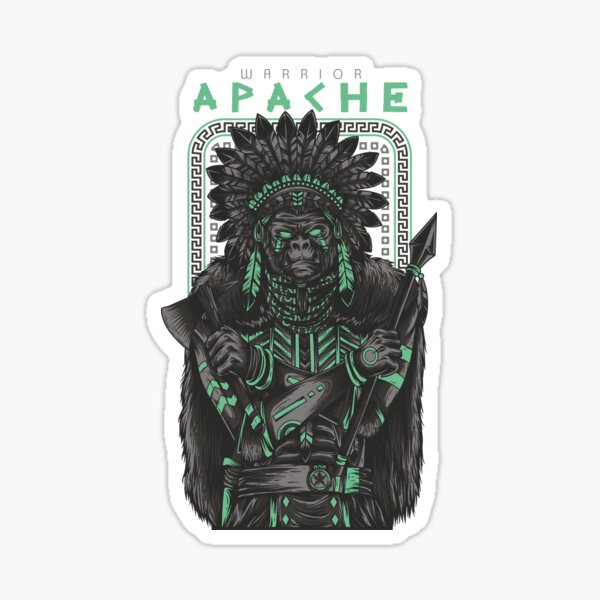 "apache warrior" Sticker for Sale by retro-gamer | Redbubble