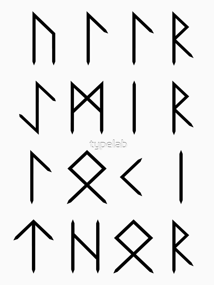 "Norse God Runes - White" T-shirt for Sale by typelab | Redbubble ...