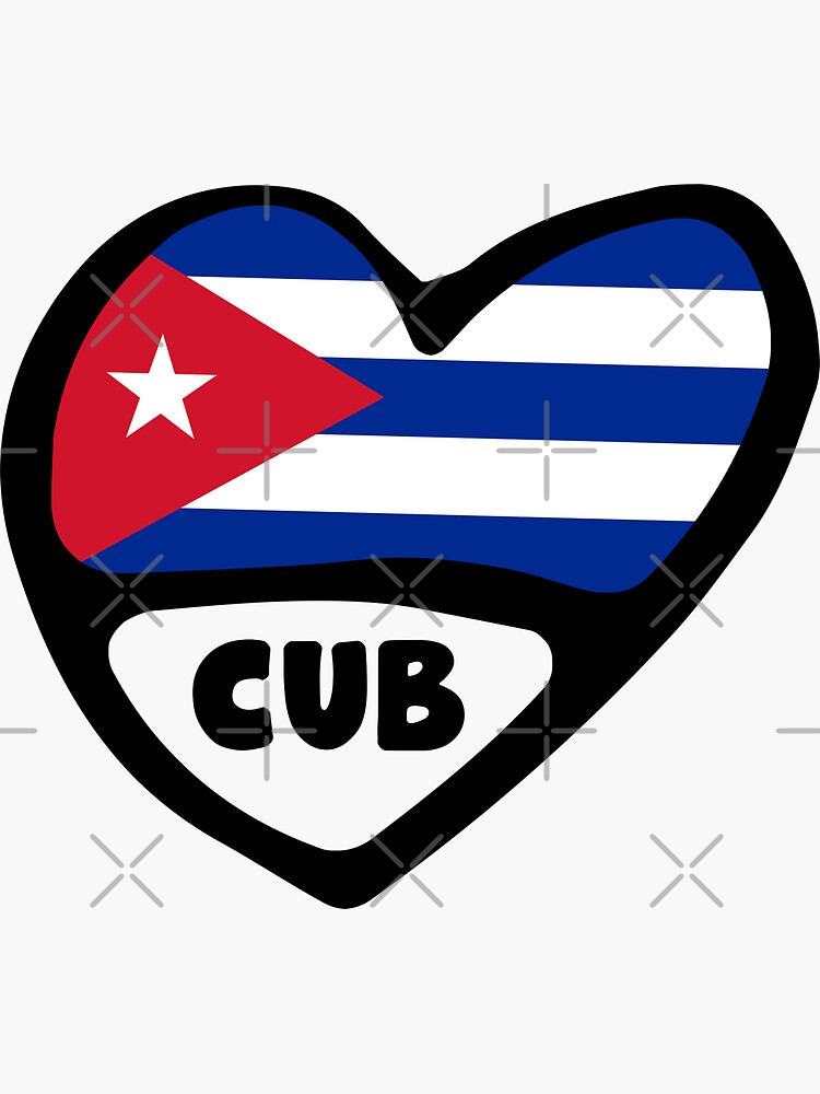 "Cuba Country Code Flag Heart, Cuban Flag" Sticker by Celticana | Redbubble