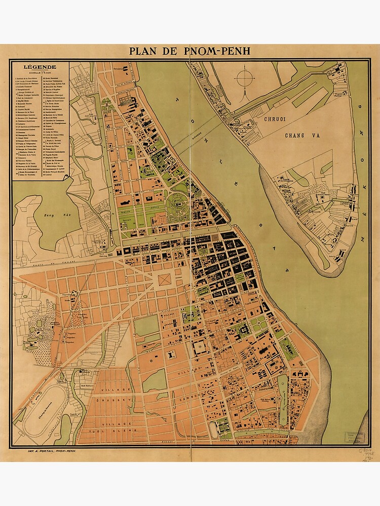 "Map of Phnom Penh, Cambodia (circa 1920)" Poster by allhistory | Redbubble