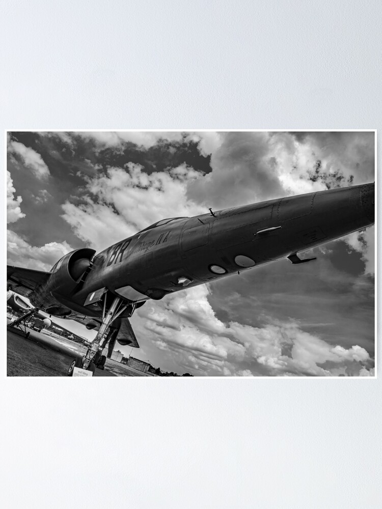 "Mirage jet aircraft low monochrome" Poster for Sale by capney | Redbubble