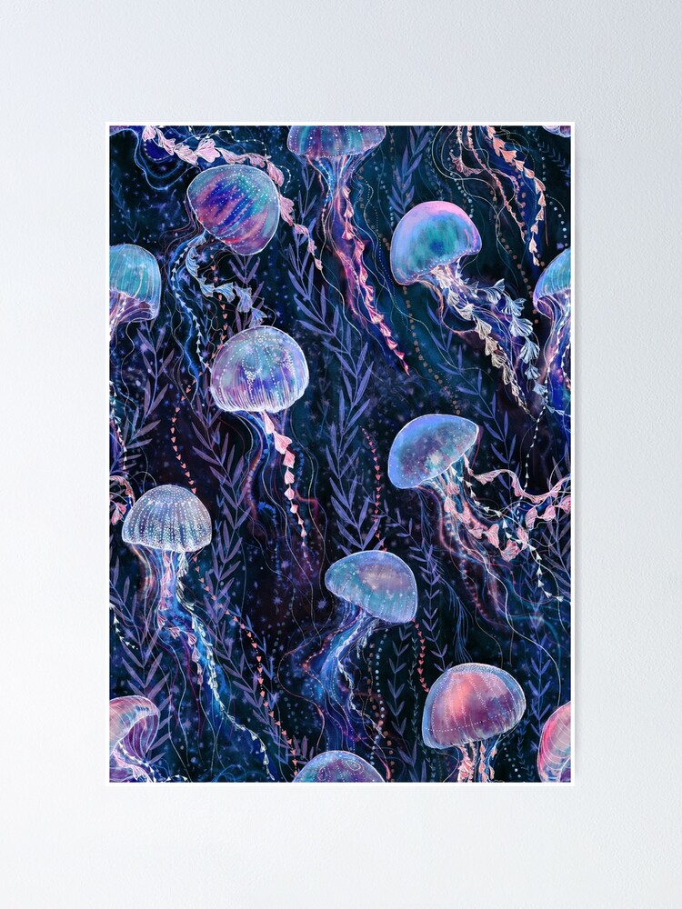 "Magic Jellyfish" Poster for Sale by Rebecca Reck Art | Redbubble