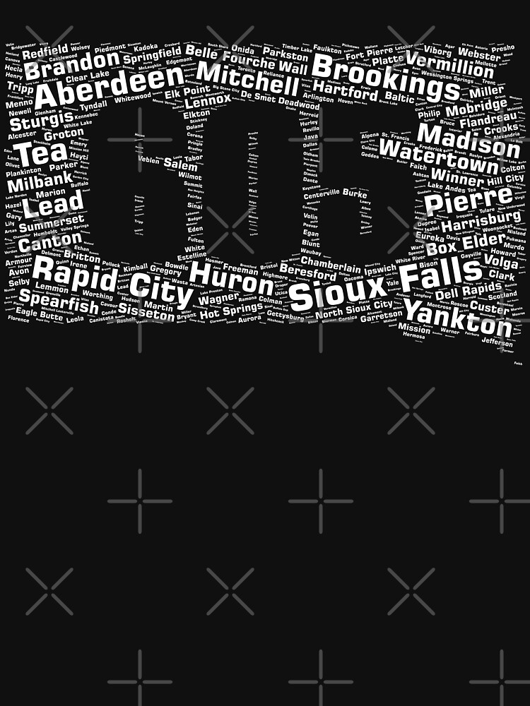 "South Dakota 605 Area Code" T-shirt for Sale by shirtonaut | Redbubble ...