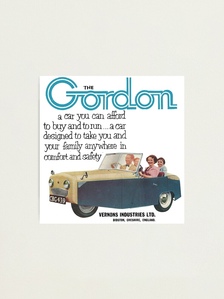 "THE GORDON THREE WHEELER" Photographic Print by ThrowbackMotors ...