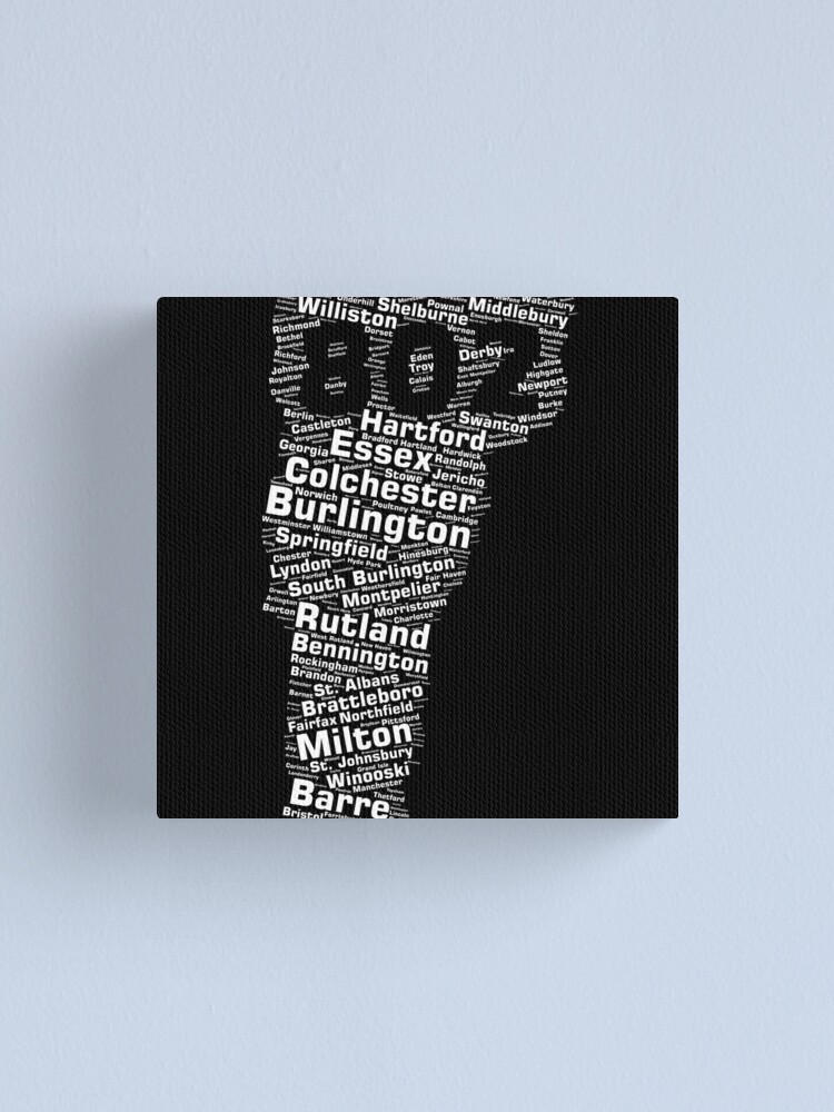 "Vermont Cities 802 Area Code" Canvas Print for Sale by shirtonaut ...