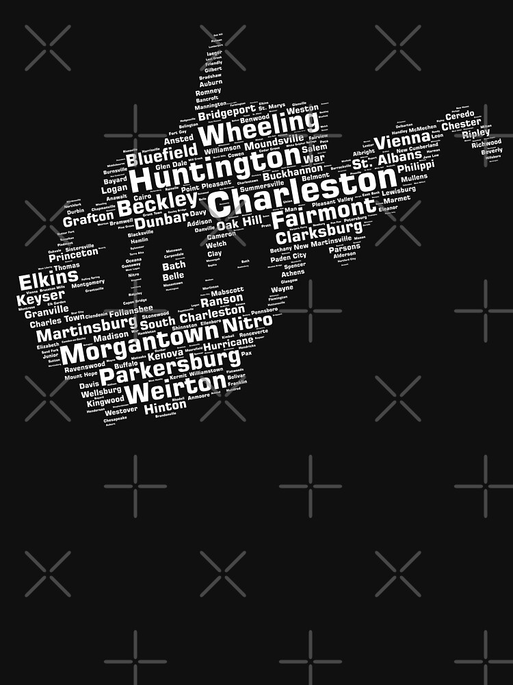 "West Virginia Cities 304 Area Code" T-shirt by shirtonaut | Redbubble