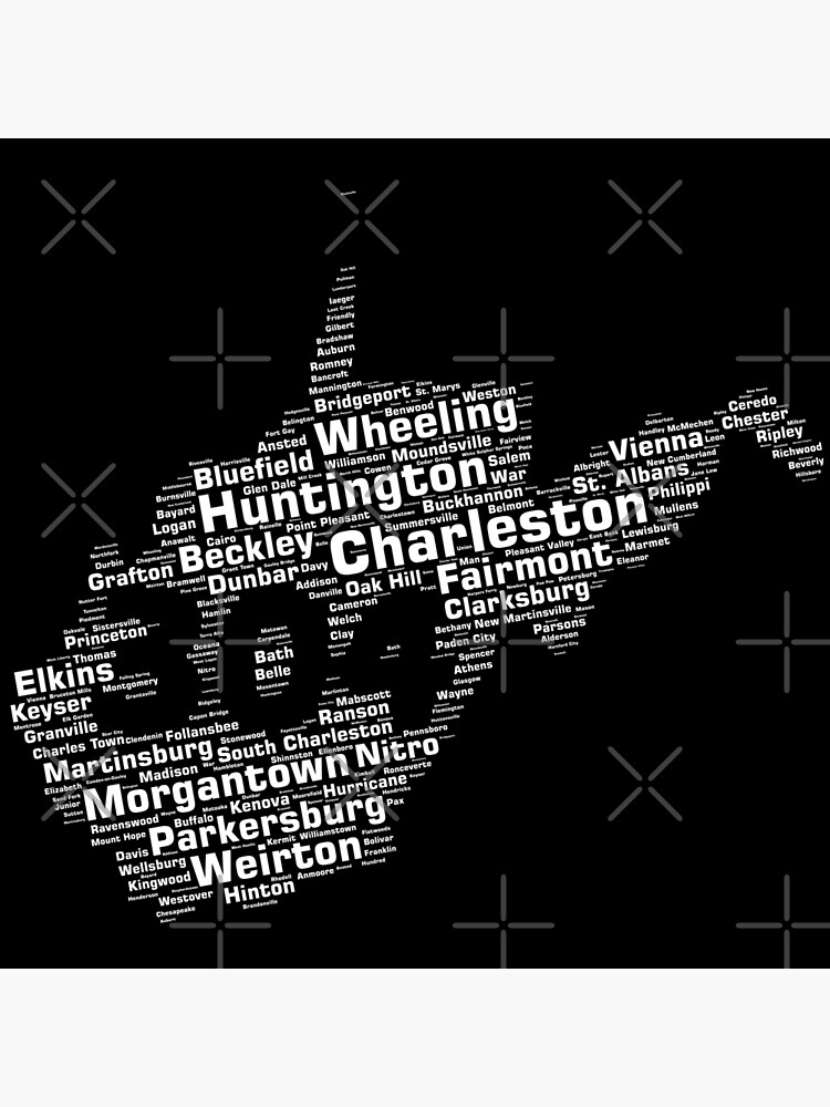 "West Virginia Cities 304 Area Code" Poster for Sale by shirtonaut ...