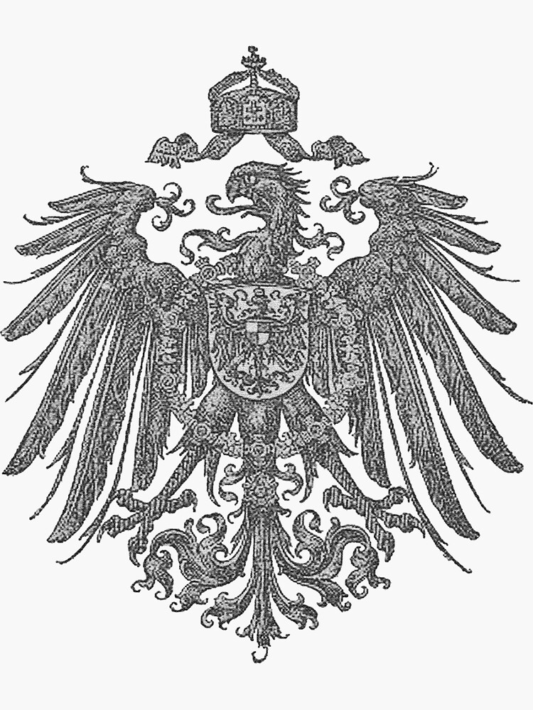 "German Heritage, 1888 Feathered Reich Eagle" Sticker for Sale by ...