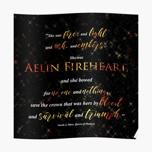 "Aelin Fireheart- Throne of Glass" Poster for Sale by hayadesigns ...