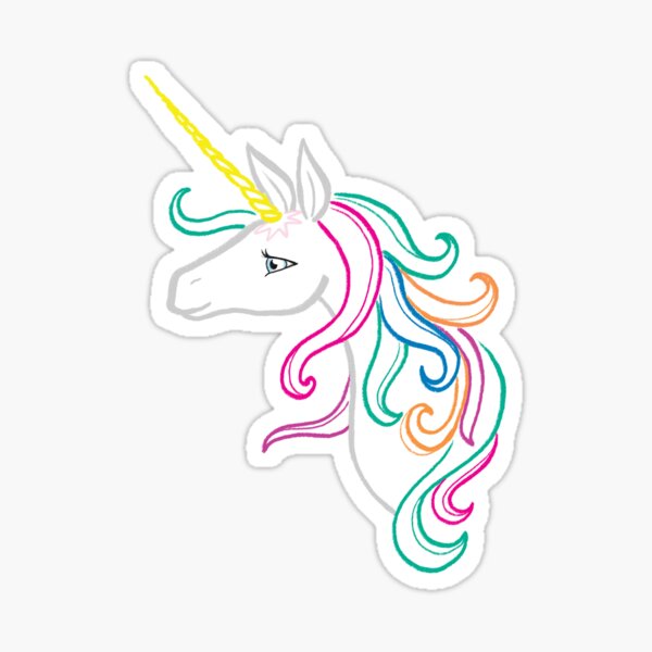 "Rainbow Lady Unicorn" Sticker for Sale by jasmineberry | Redbubble