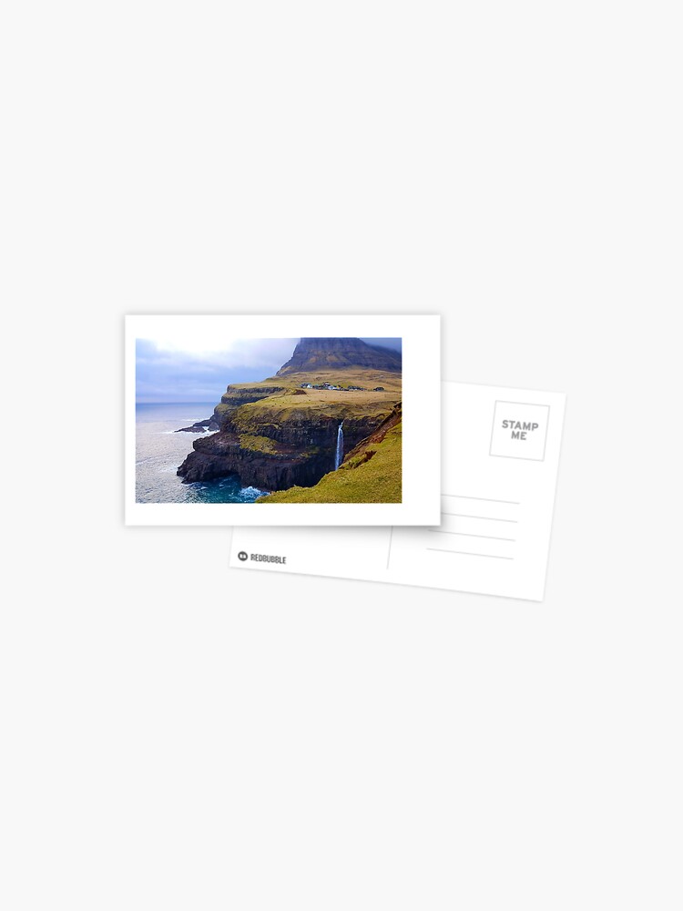 "Faroe islands waterfall picture" Postcard for Sale by Malsoy | Redbubble