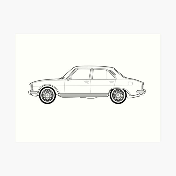 "Peu geot 504 Classic Car Outline Artwork" Art Print for Sale by ...