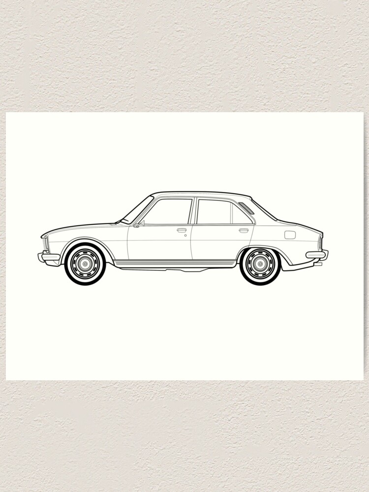 "Peu geot 504 Classic Car Outline Artwork" Art Print for Sale by ...