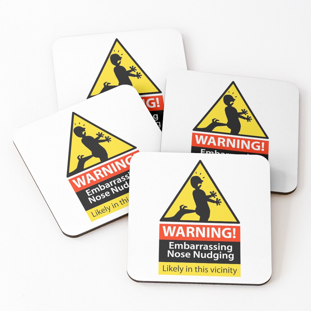 "Embarrassing Nose Nudging hazard sign" Sticker for Sale by ...