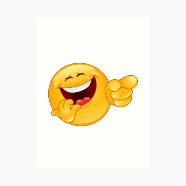 "Pointing and Laughing Emoji" Art Print by DusicaP | Redbubble