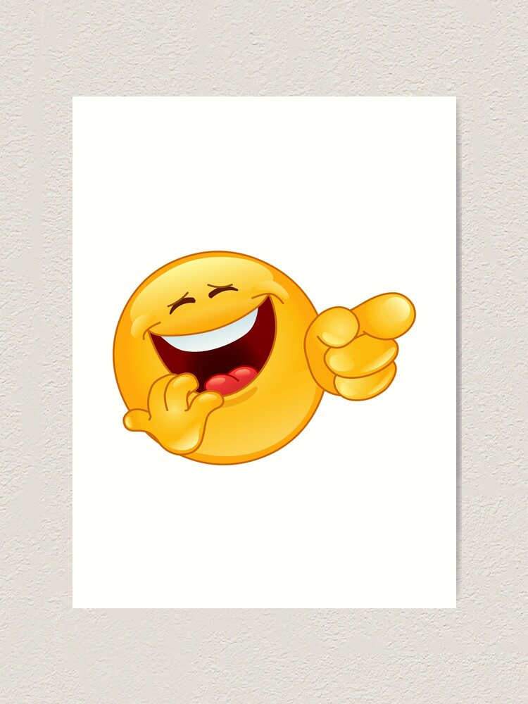 "Pointing and Laughing Emoji" Art Print by DusicaP | Redbubble