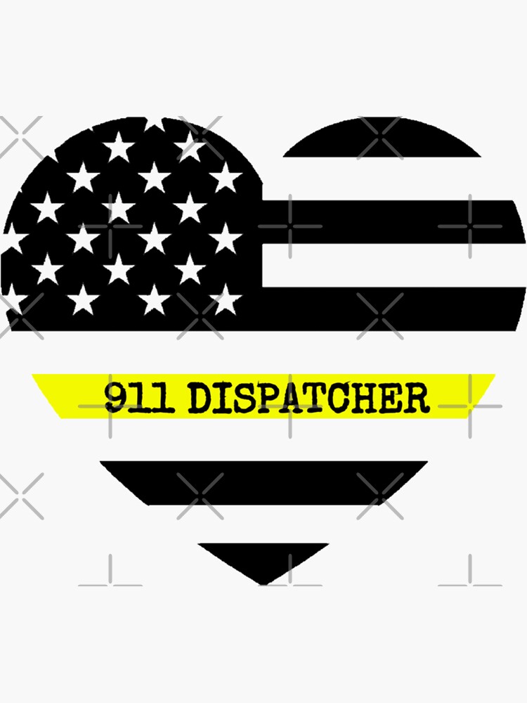 "911 Dispatcher Thin Yellow Gold Line" Sticker for Sale by 449designs ...