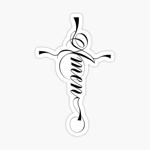 "Christian Quote Cross Symbol Art Lettering - Amen" Sticker for Sale by ...
