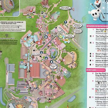 "Hollywood Studios Theme Park Map" Sticker for Sale by Rainbows Galore ...