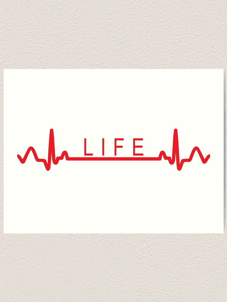 "Lifeline | Heart EKG life" Art Print by DesDesigner | Redbubble