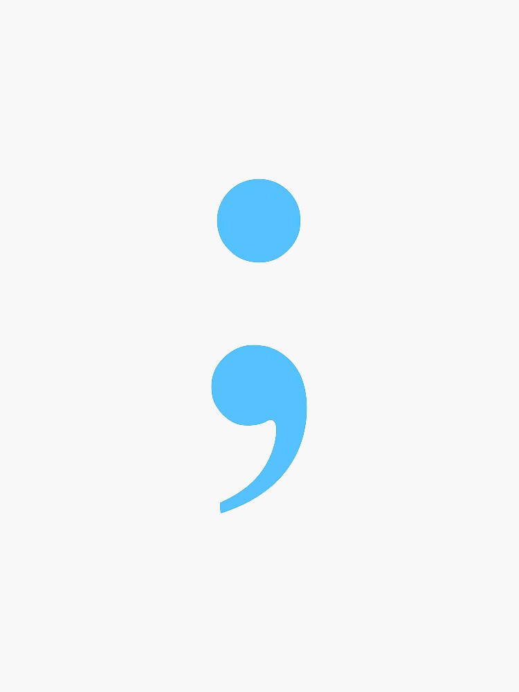"Blue Semicolon" Sticker for Sale by nickbrdar | Redbubble