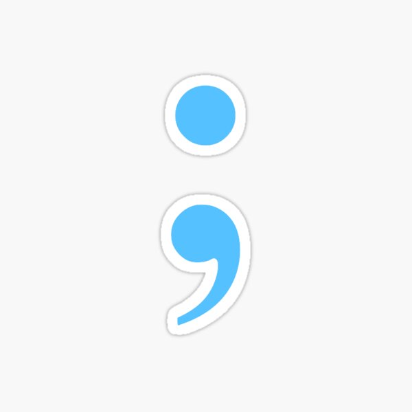 "Blue Semicolon" Sticker for Sale by nickbrdar | Redbubble