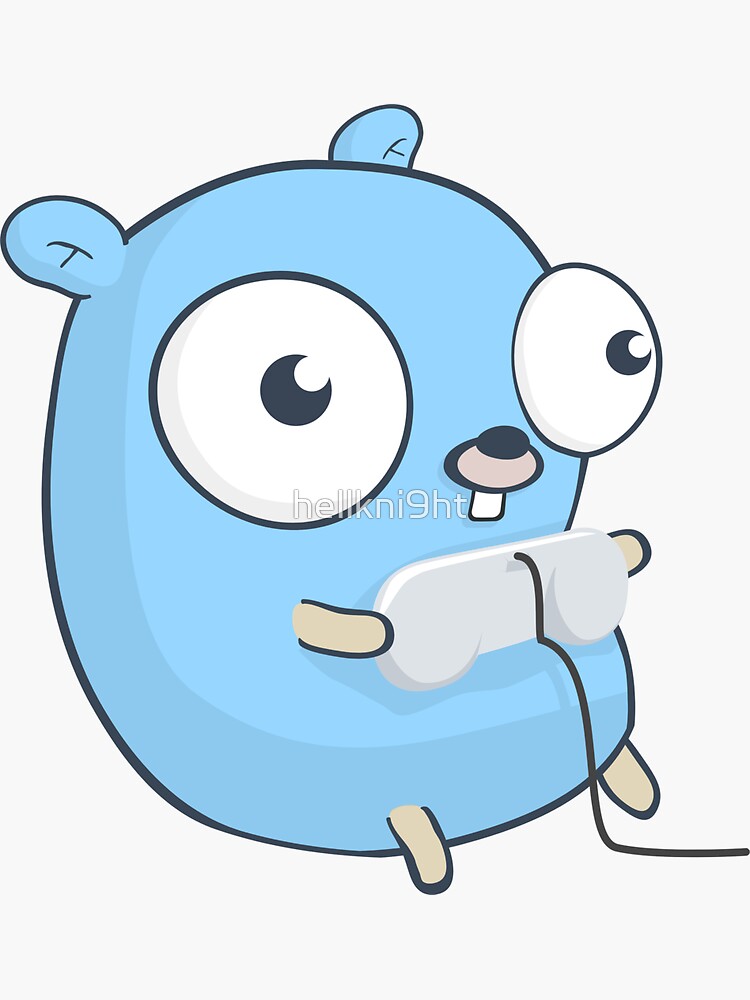 "The Golang Gopher Mascot: Gaming" Sticker by hellkni9ht | Redbubble