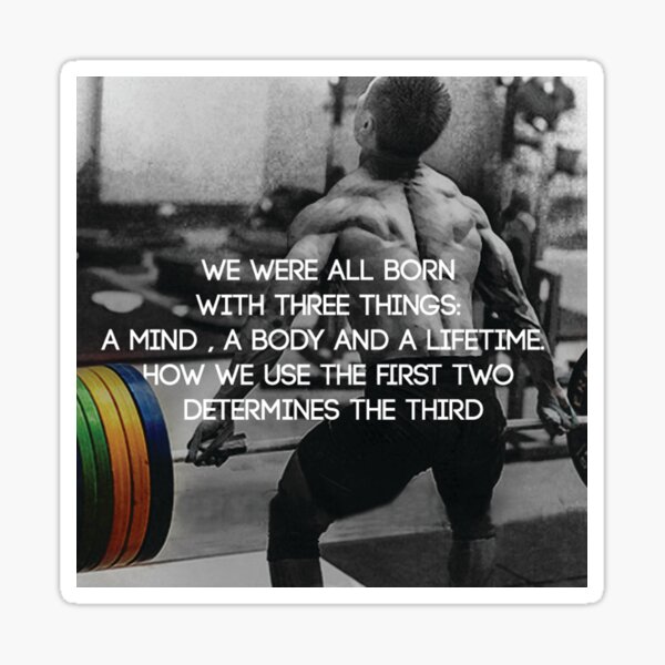 "Bodybuilding And Fitness Inspirational Quote And Saying" Sticker for ...
