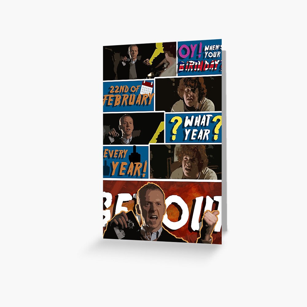 "Hot Fuzz - Birthday Quizz" Greeting Card for Sale by RocketBrother ...