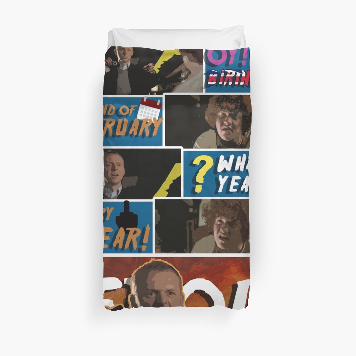 "Hot Fuzz - Birthday Quizz" Duvet Covers by RocketBrother | Redbubble