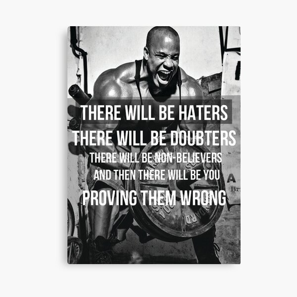 "Bodybuilding And Fitness Inspirational Quote And Saying" Canvas Print ...