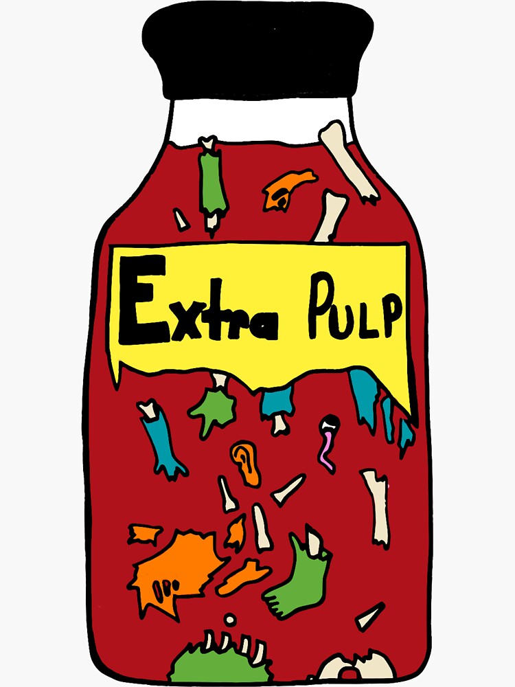 "Extra Pulp" Sticker by dejongsn | Redbubble