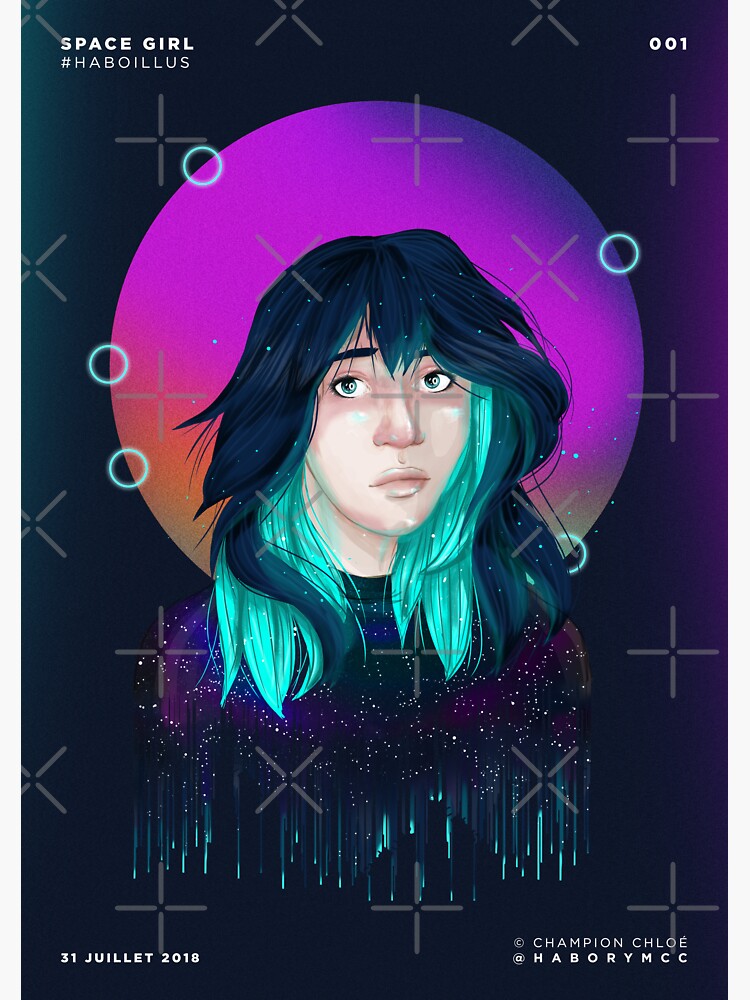 "Space Girl" Sticker for Sale by HaborymCC | Redbubble