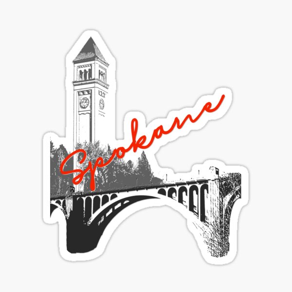 "Spokane Clock Tower Monroe Street Bridge" Sticker for Sale by ...