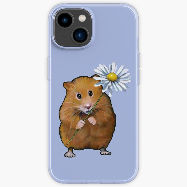 "Cute Hamster with Daisy Flower, Original Art, Pet, Animal" iPhone Case ...