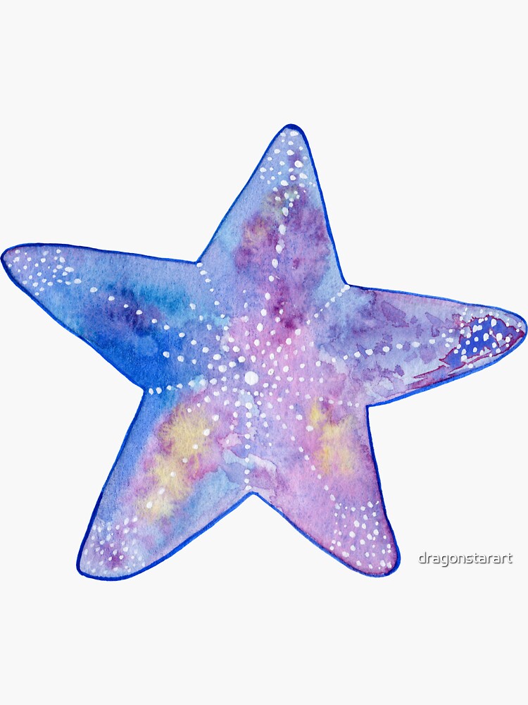 "Pastel Galaxy Starfish" Sticker by dragonstarart | Redbubble