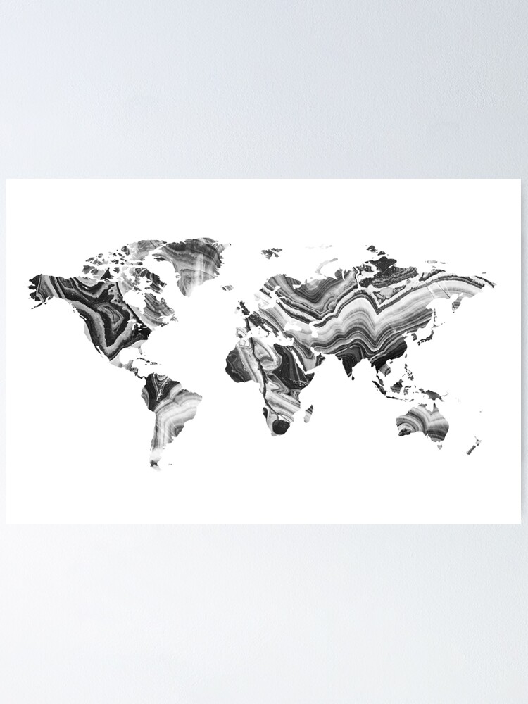 "world map with agate marble texture" Poster for Sale by beakraus ...