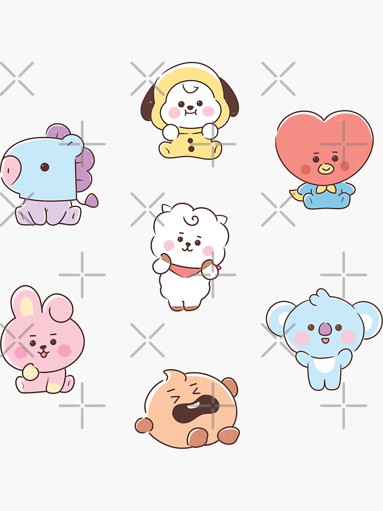 "BTS characters pattern" Sticker for Sale by Aakanksha97 | Redbubble