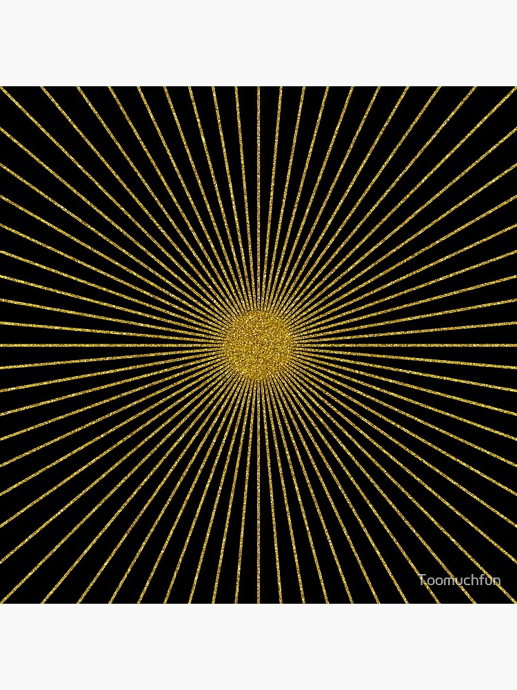 "Black gold glitter geometric sun rays, glam, gold sparkle, geometric ...