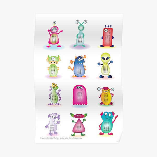 "Educational Poster - Multiplication Tables" Poster by retrocharm ...