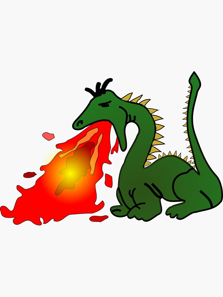 "Fire Breathing Anthro Dinosaur" Sticker for Sale by momenta | Redbubble
