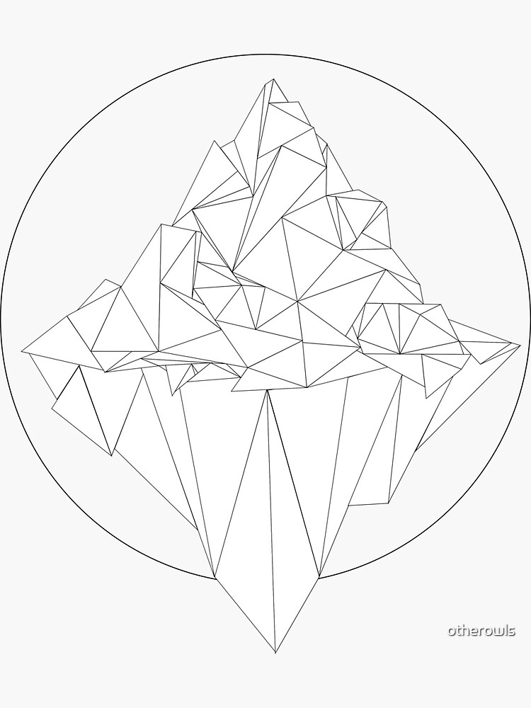 "Iceberg Black & White " Sticker by otherowls | Redbubble